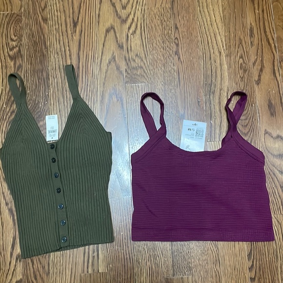 Tops | Two Tank Tops Olive Colored From Aerie And Maroon From Forever ...